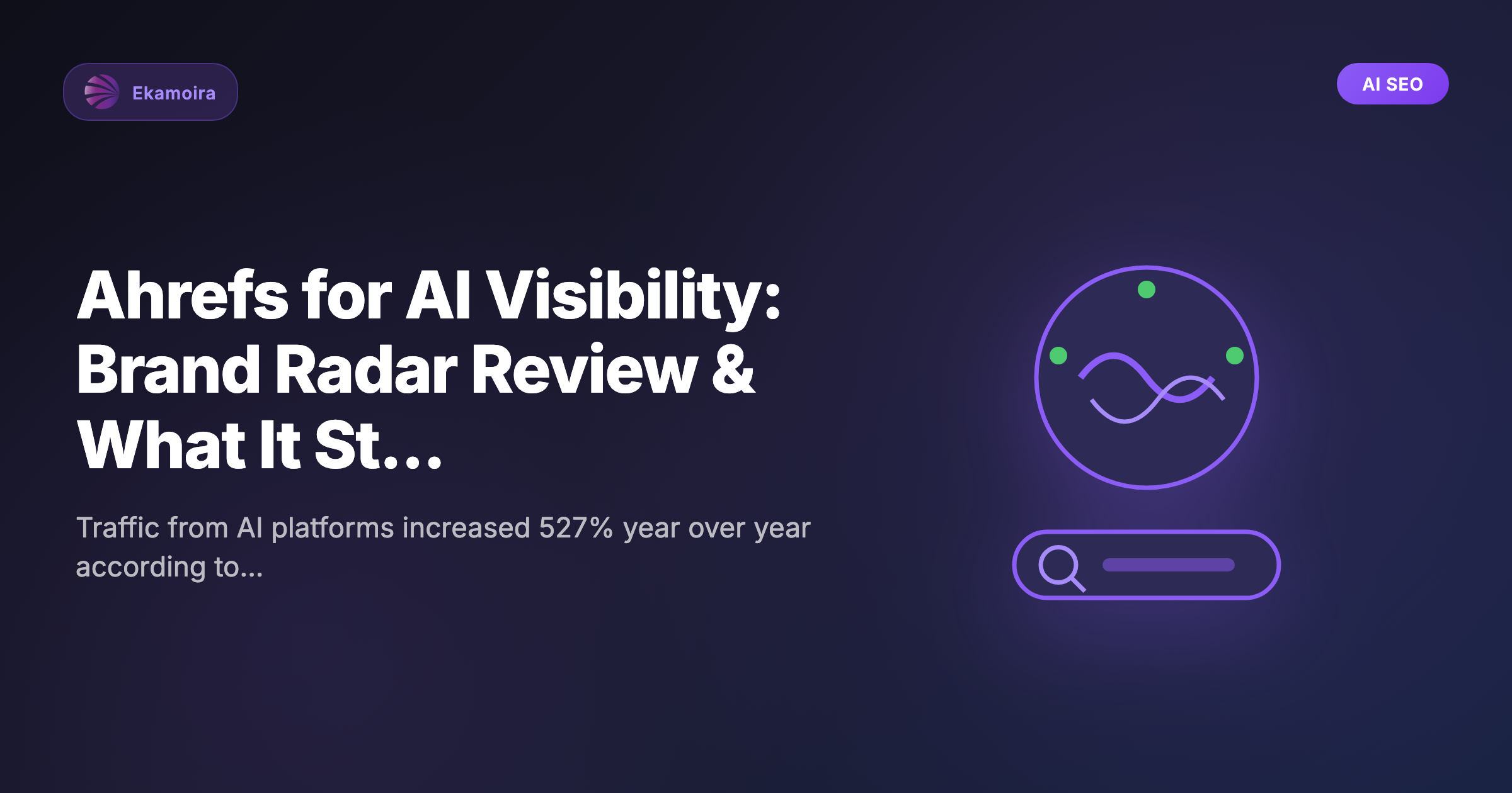 Ahrefs for AI Visibility: Brand Radar Review & What It St... | Ekamoira ...